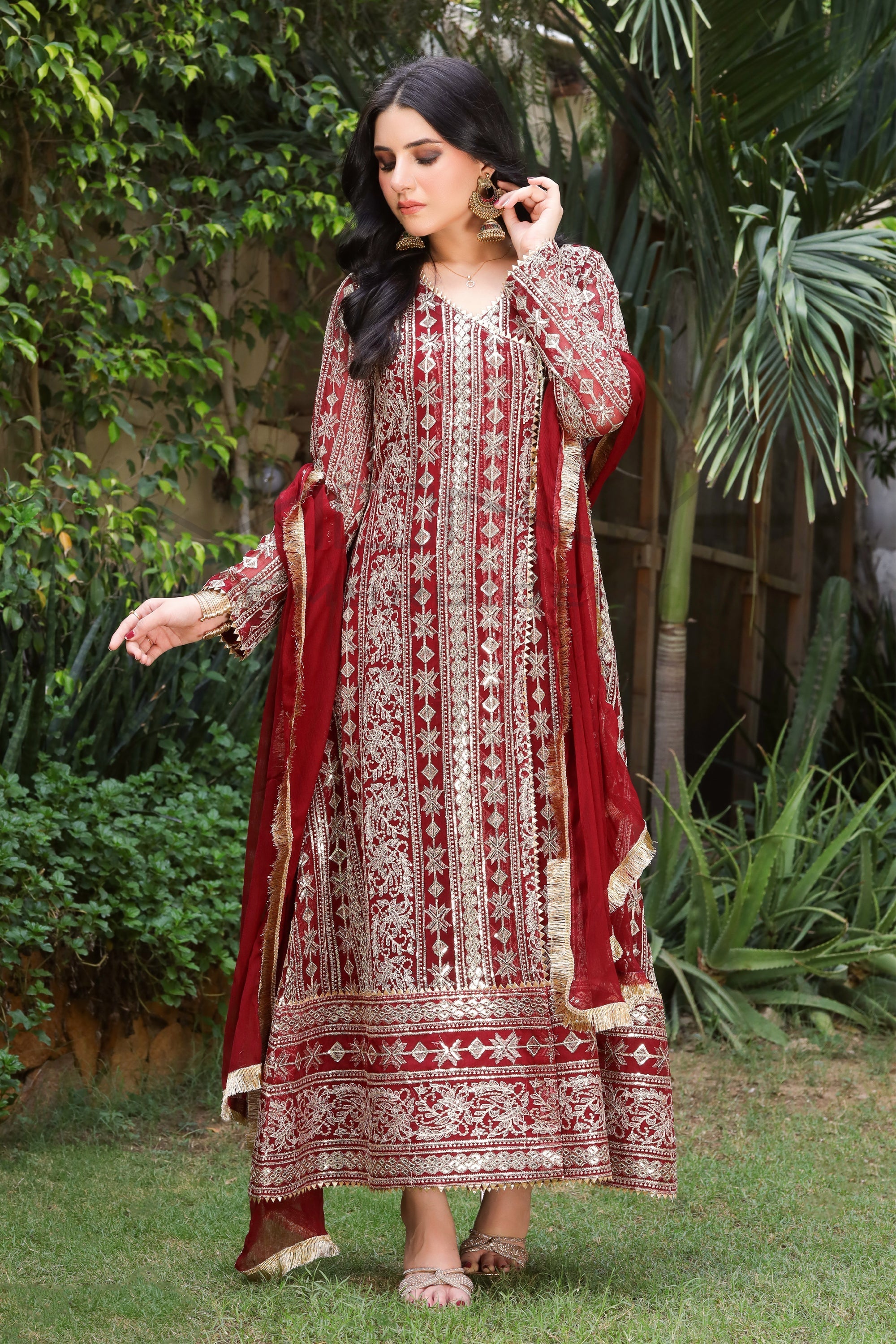 Pret Collection - Manahils - Safiyya - KURTI 122-DIVINE- MEHROON – Saleem Fabrics Traditions