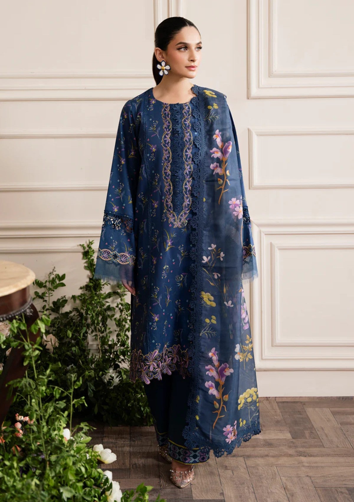 Lawn Collection - Rang Rasiya - Lifestyle - RL24#6 - Azure – Saleem Fabrics Traditions