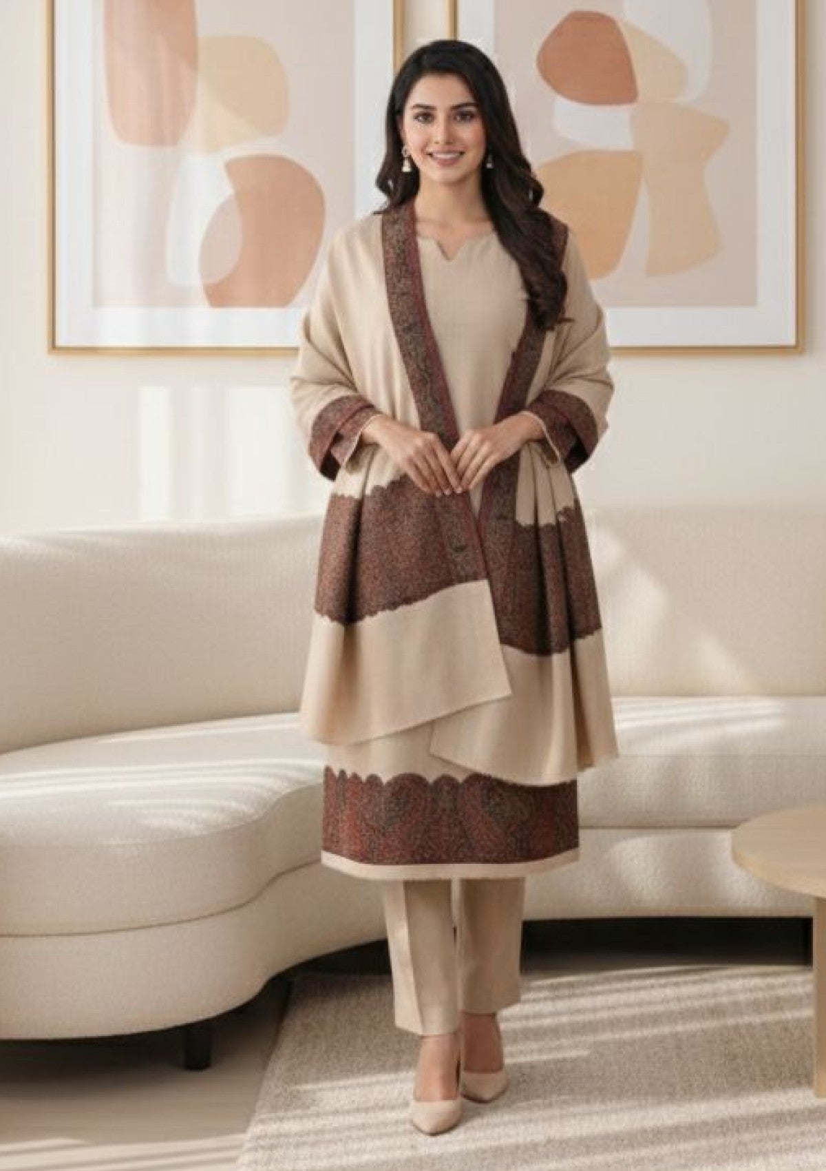 Winter - Riwaj - Pashmina Jamawar Suit - Patch Work - D#13 - Multi ...