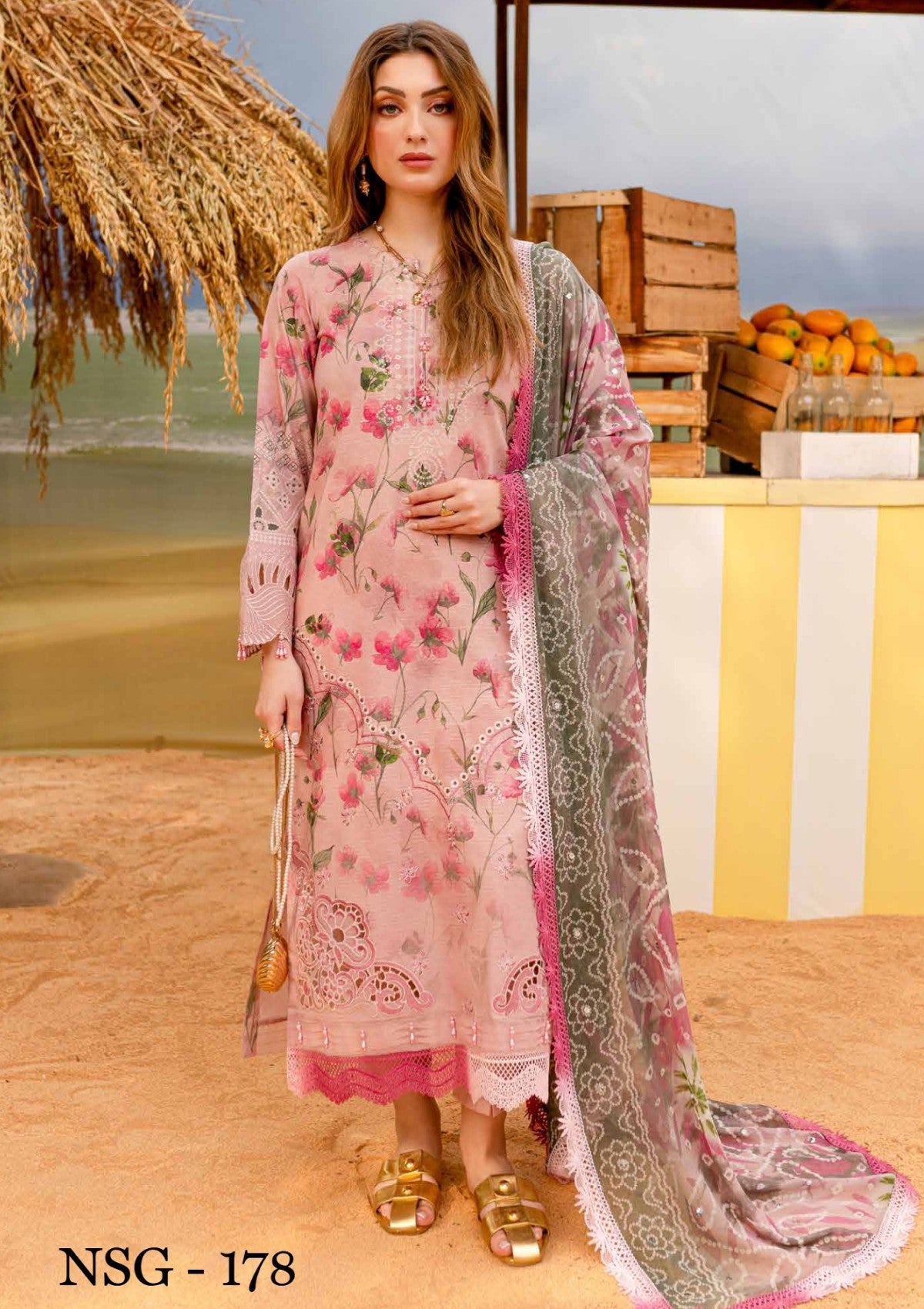 Lawn - Nureh - Gardenia 25 - NSG#178 – Saleem Fabrics Traditions