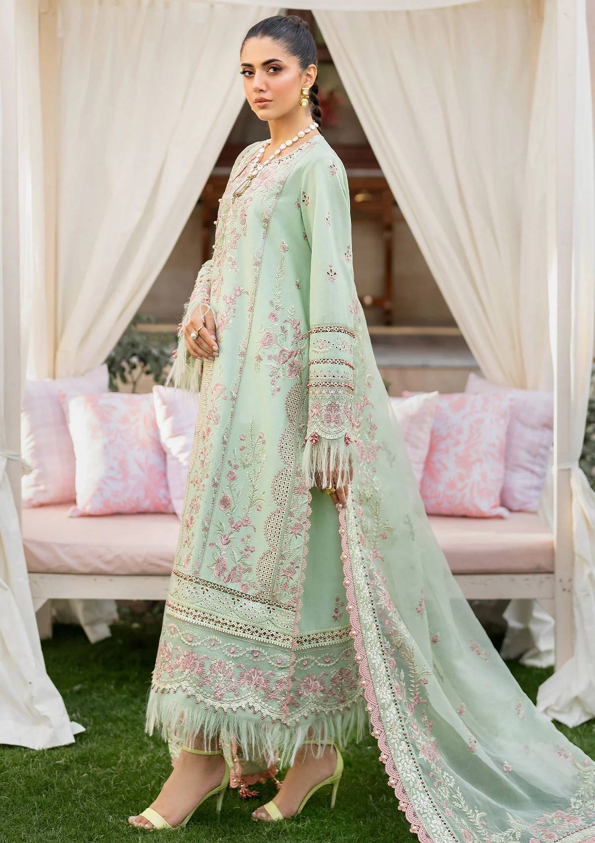 Lawn Collection - Akbar Aslam - Hayat - Eid - D#122 - Basil – Saleem ...