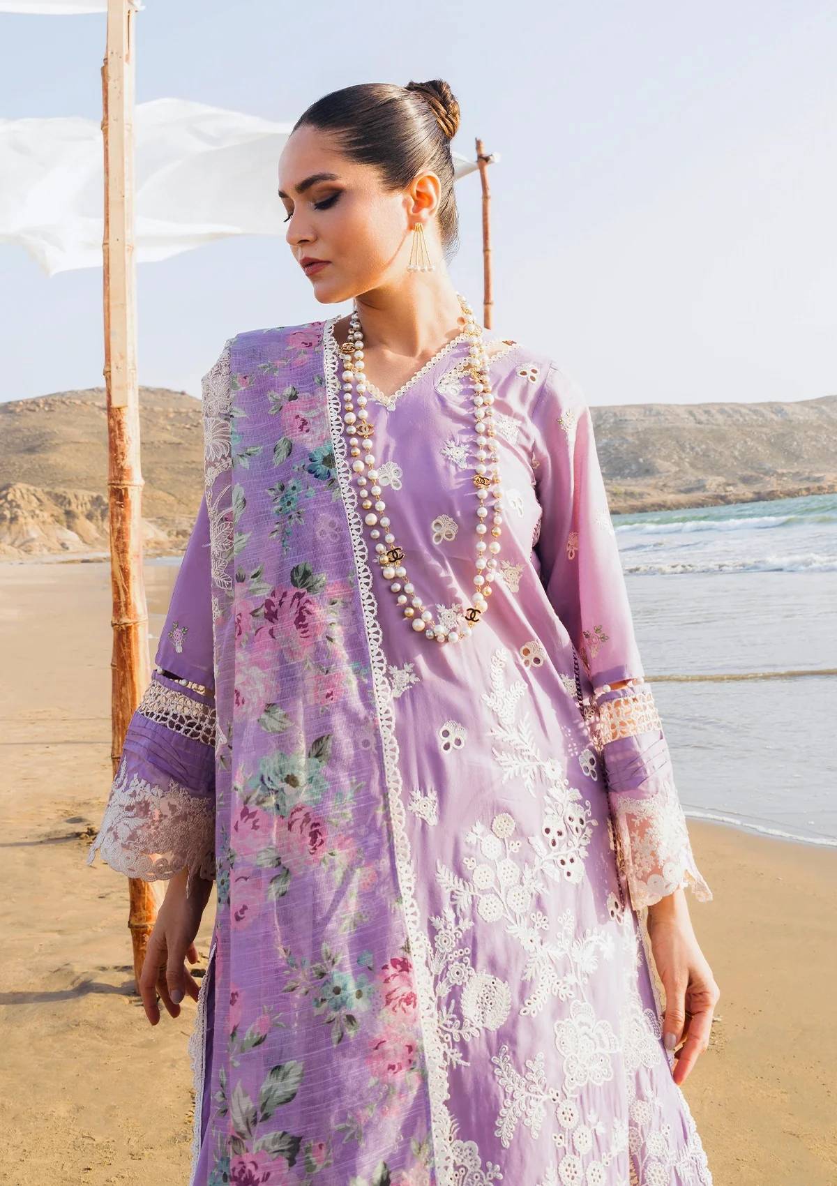 Lawn Collection - Elaf Premium - Hai Kuch - EK24#02 - A - Banafsha ...